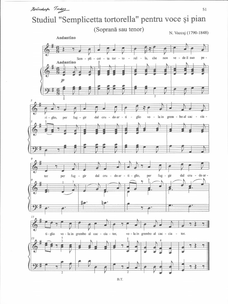 Vaccaj Semplicetta | PDF