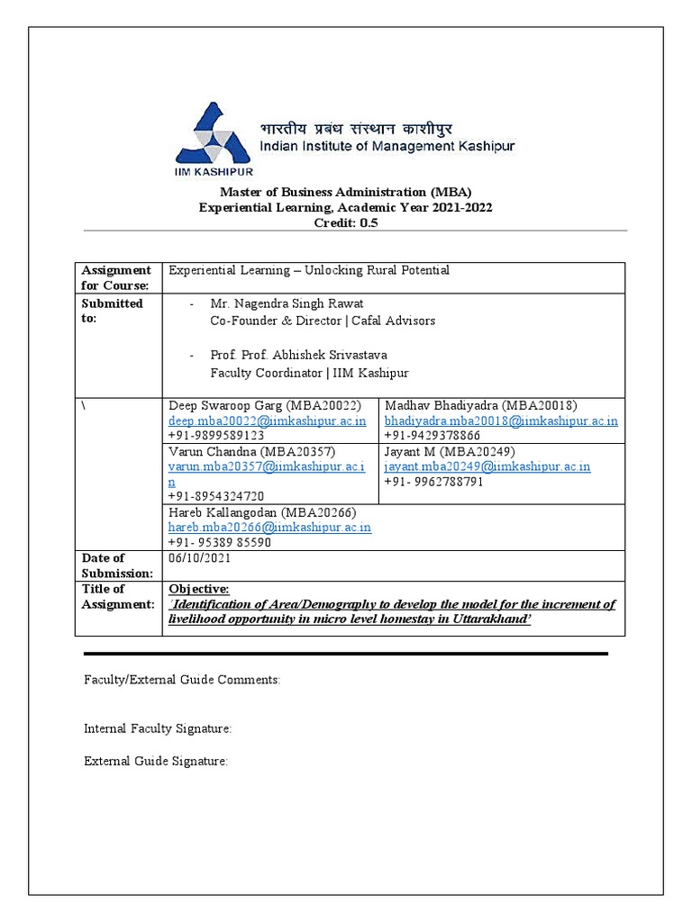 Master of Business Administration (MBA) Experiential Learning, Academic ...