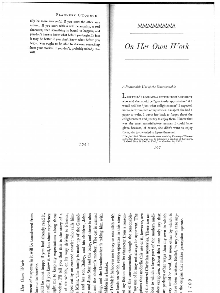 Flannery O'Connor On Her Own Work | PDF
