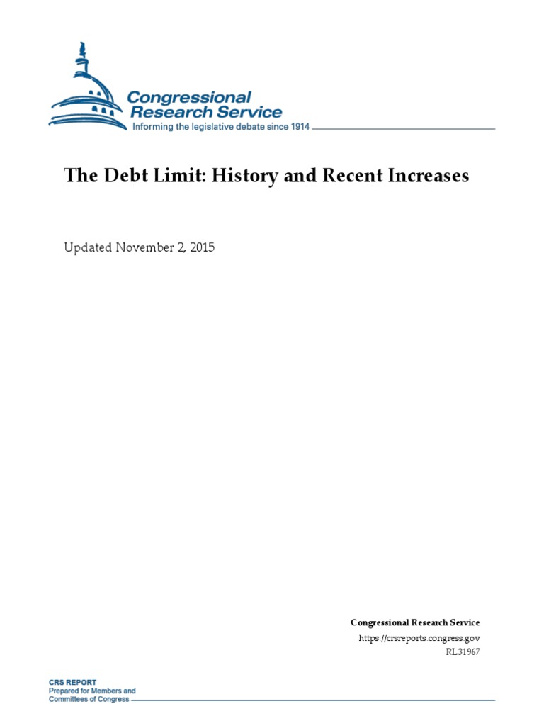CRS Debt Ceiling | PDF | United States Debt Ceiling | National Debt Of ...
