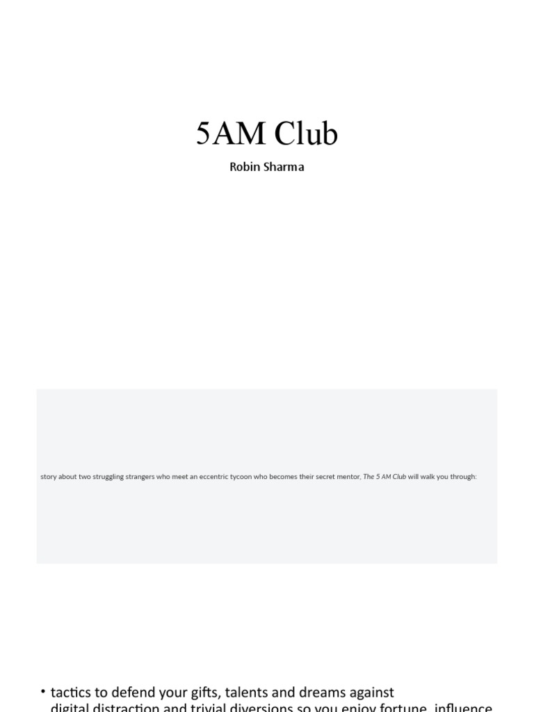 5AM Club | PDF | Reason | Cognition