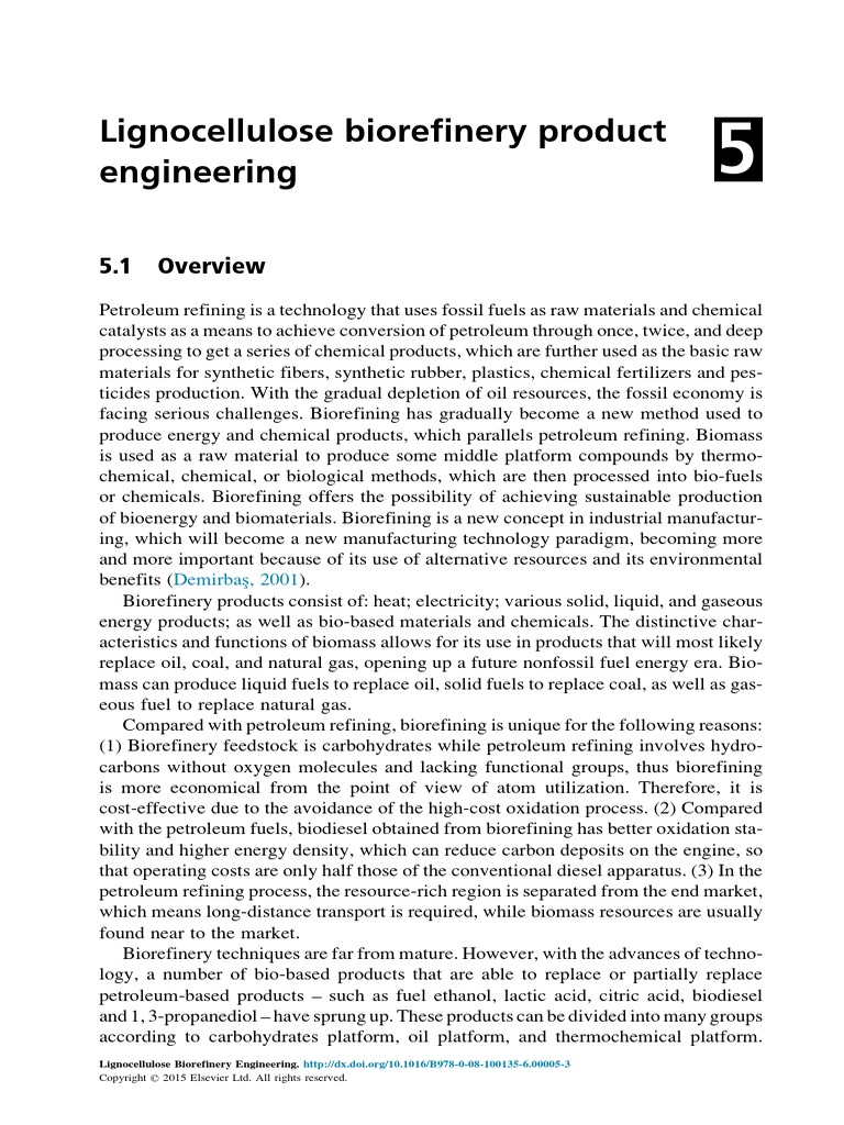 Lignocellulose Biorefinery Product Engineering | PDF | Biorefinery ...