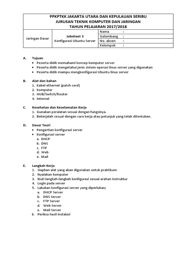 Konfigurasi Ubuntu Server untuk Siswa | PDF