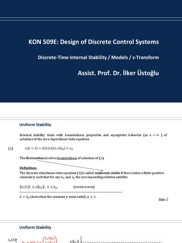 Week 2 Discrete-Time Internal Stability Models Z-Transform | Download ...