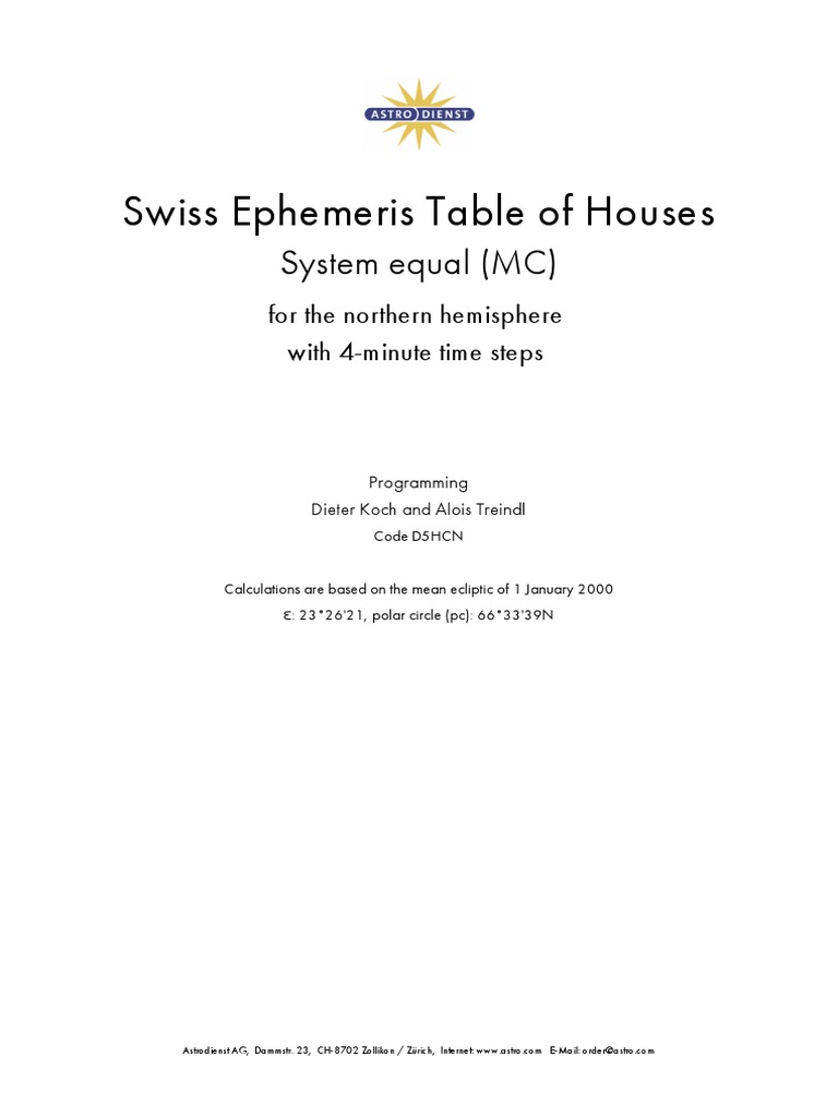 Equal (From MC) Table of Houses NORTE | PDF | Cartography | Astrometry
