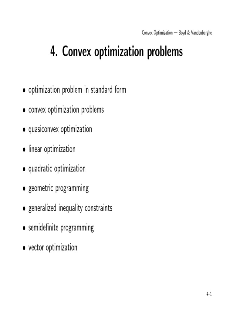 Convex Optimization Problems Pdf Mathematical Optimization Linear Programming