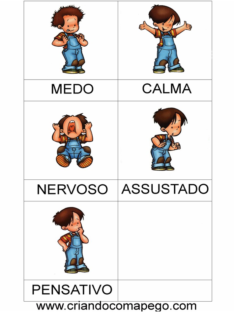 Cartoes de Tres Partes Sobre Emocoes e Sentimentos Montessori 2 | PDF