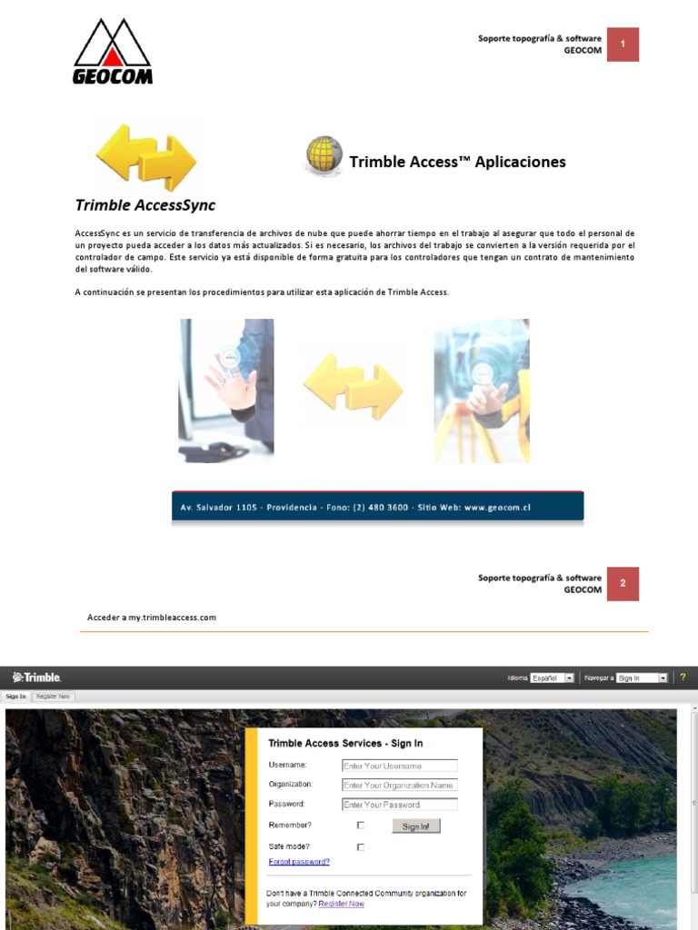 Trimble Access - AccessSync | PDF | Archivo de computadora | Software