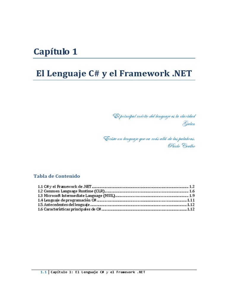 El Lenguaje C# y El Framework NET | PDF | .NET Framework | Java ...