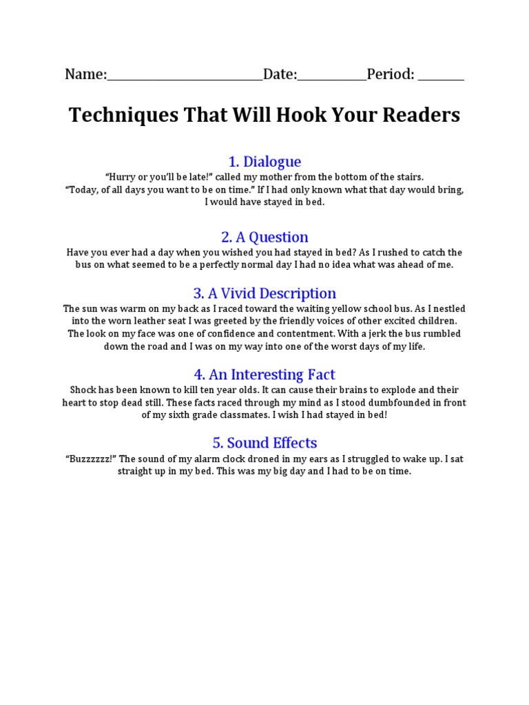 Techniques to Hook Your Readers | PDF