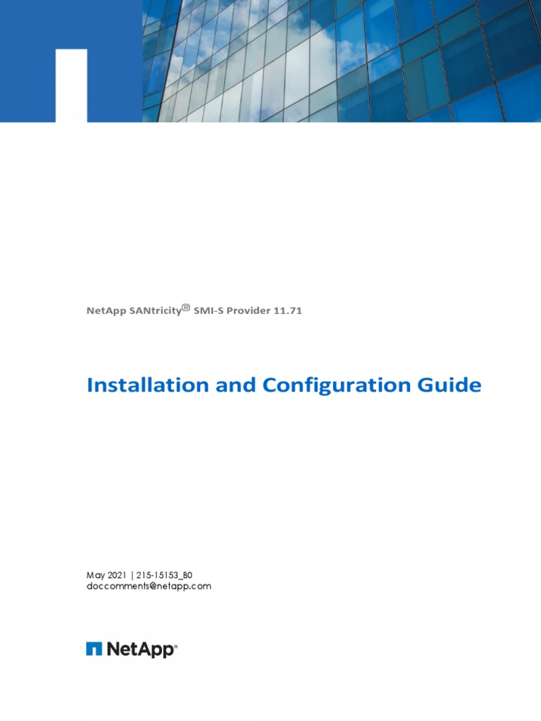 Installation and Configuration Guide: Netapp Santricity Smi-S Provider ...