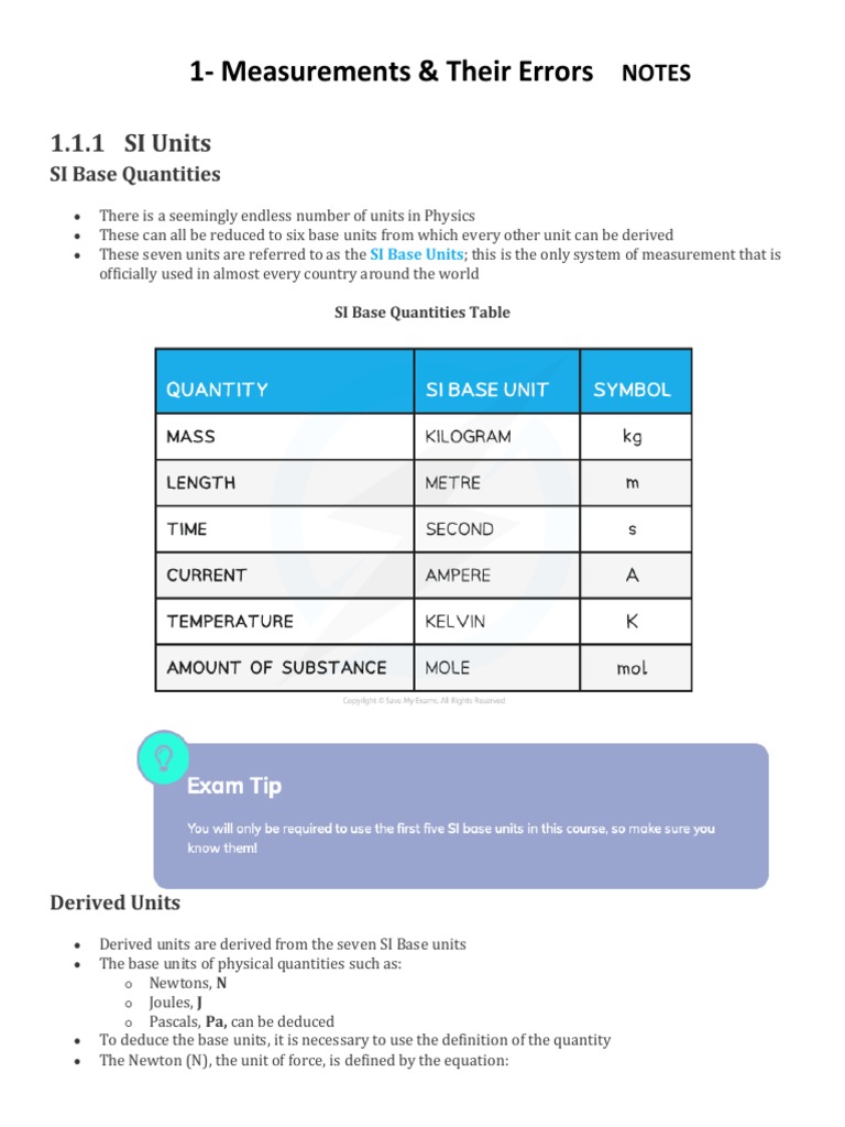 Measurements & Their Errors | PDF | Observational Error | Significant Figures