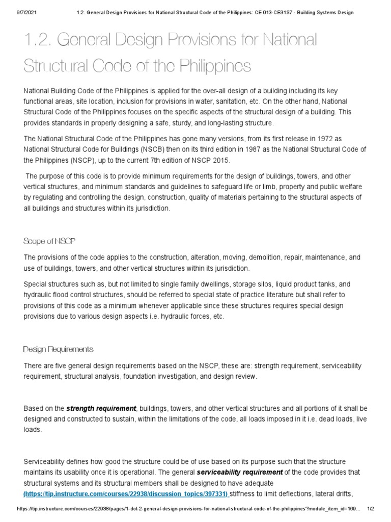 1.2. General Design Provisions For National Structural Code of The ...