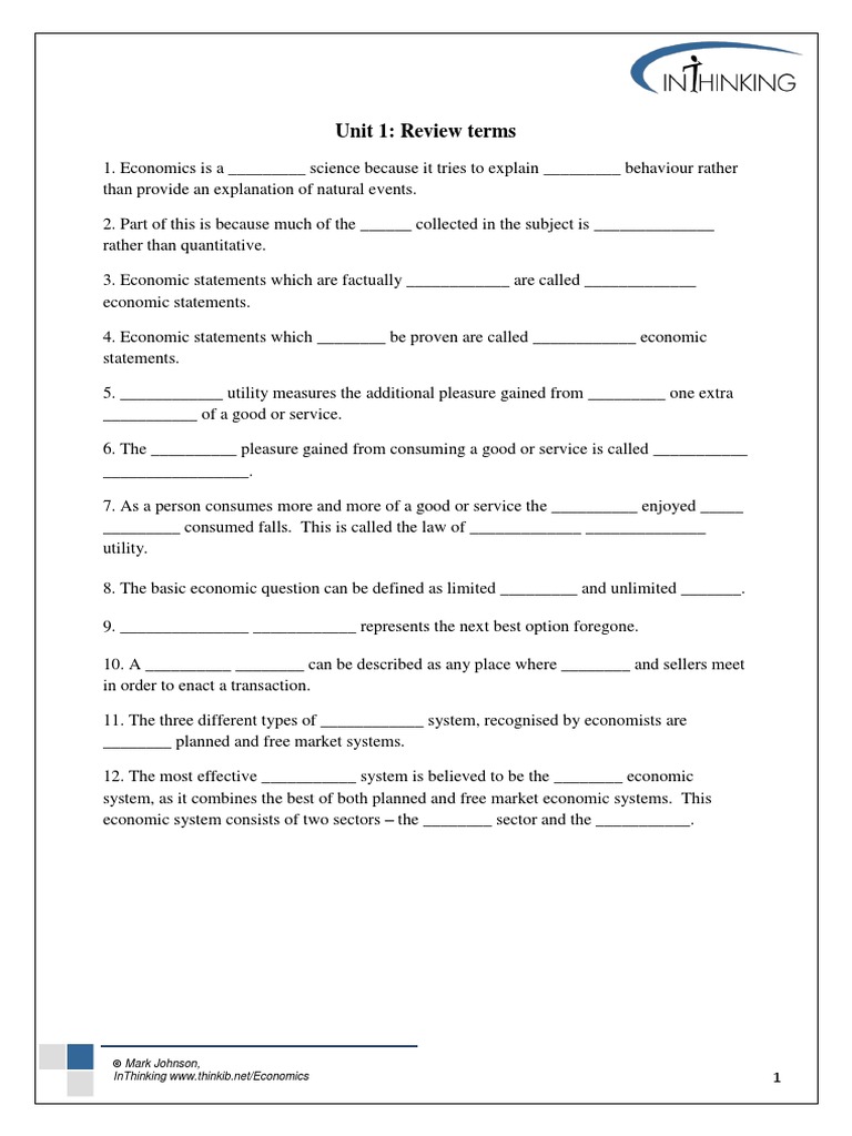 Unit 1 Review | PDF