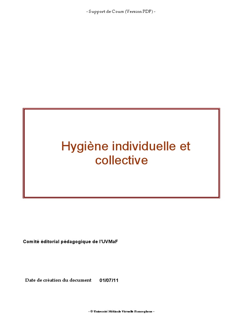 Hygiène Individuelle Et Collective | PDF