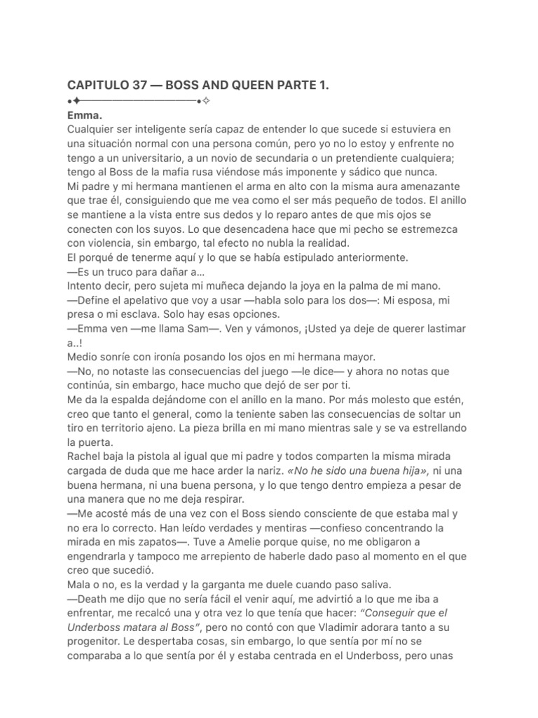 Capitulo 37 - Boss and Queen Parte 1. | PDF
