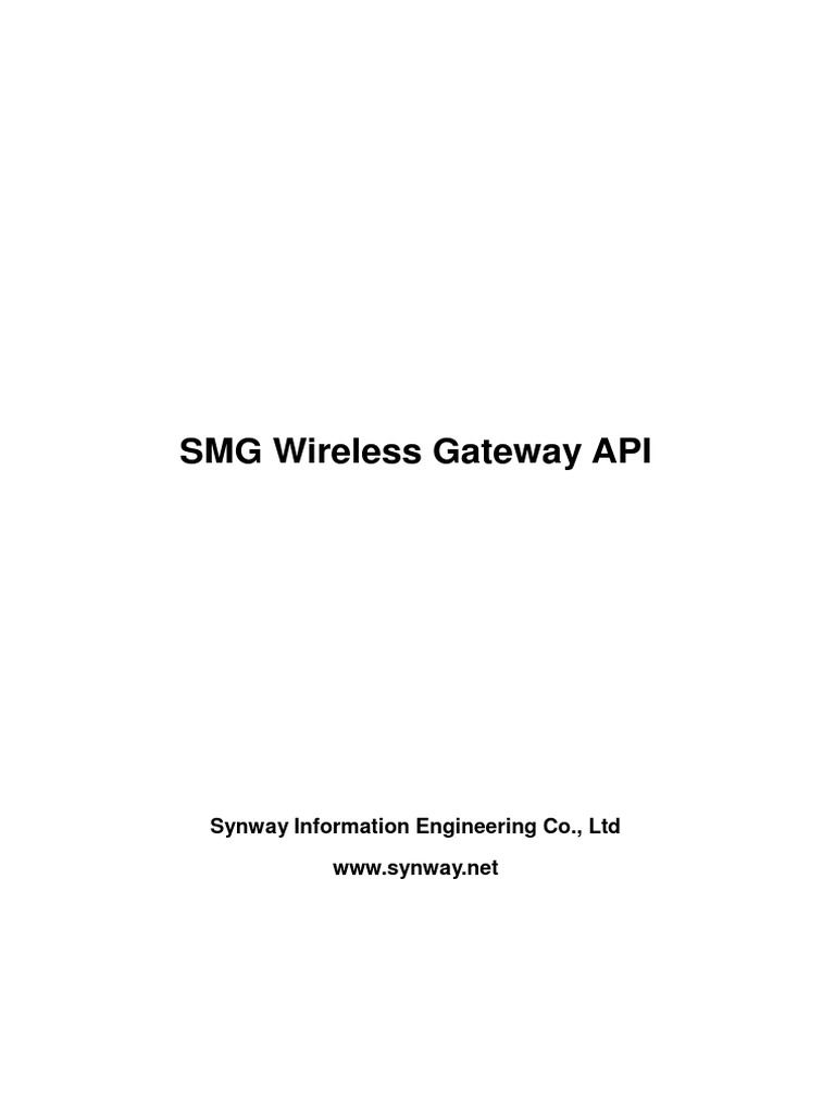 SMG Wireless Gateway API: Synway Information Engineering Co., LTD | PDF | String (Computer ...
