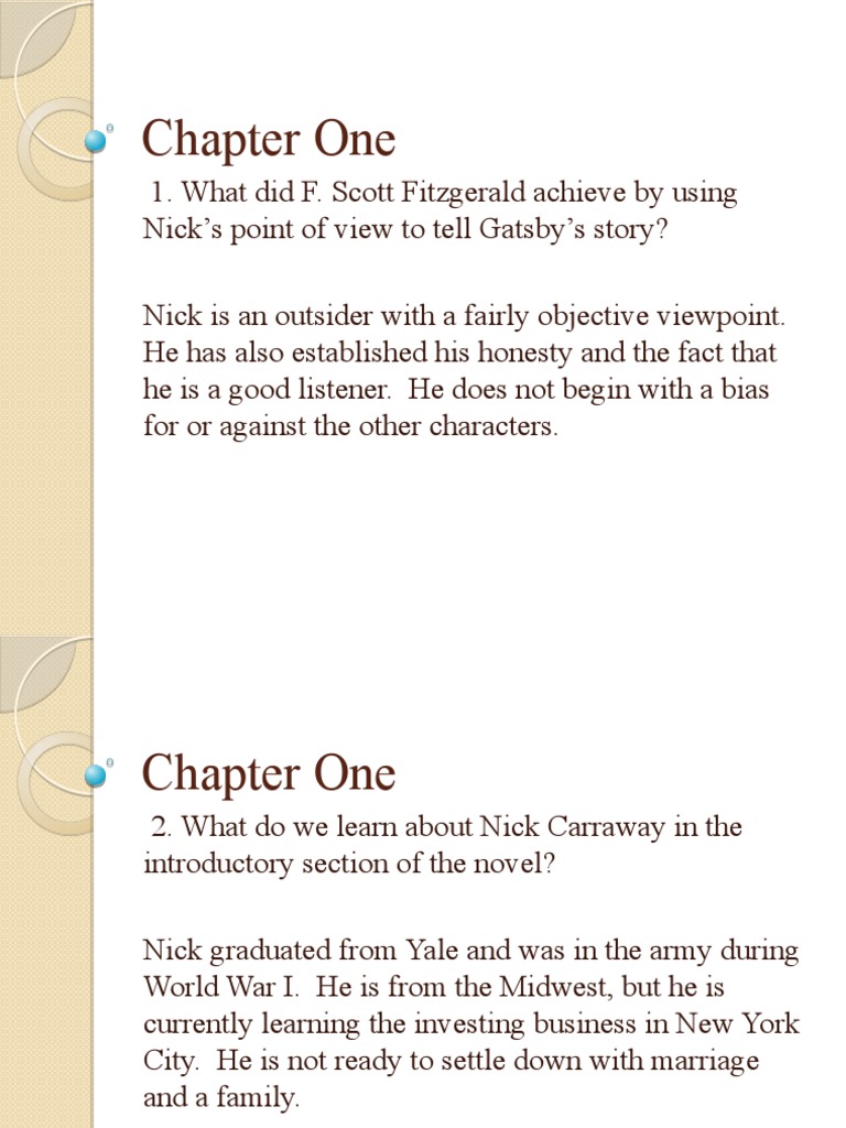 Gatsby Study Questions Power Point | PDF | The Great Gatsby