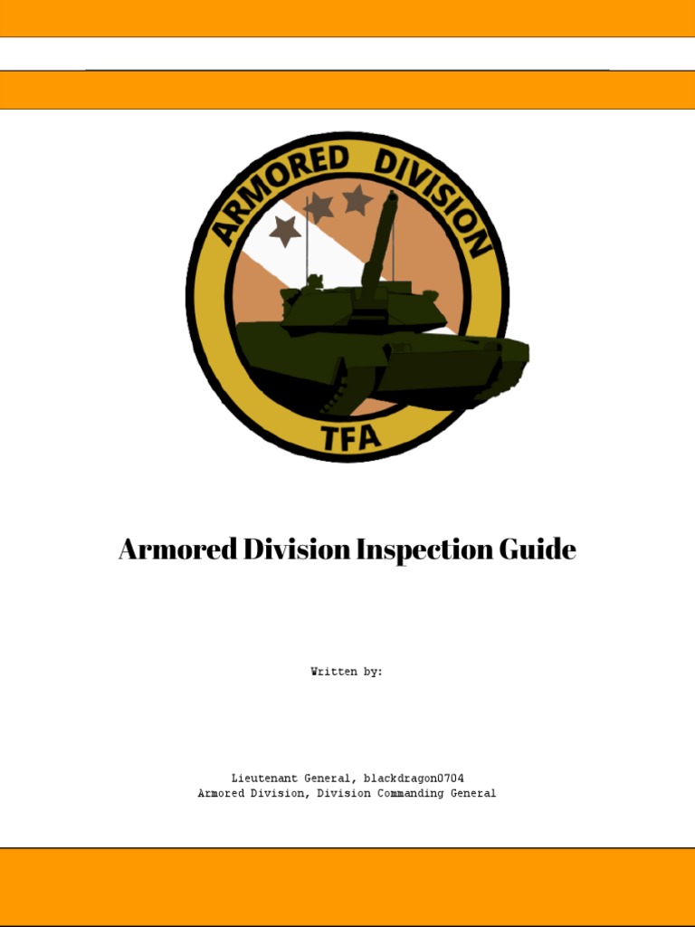 Armored Division Inspection Guide | PDF | Sergeant | Military Rank