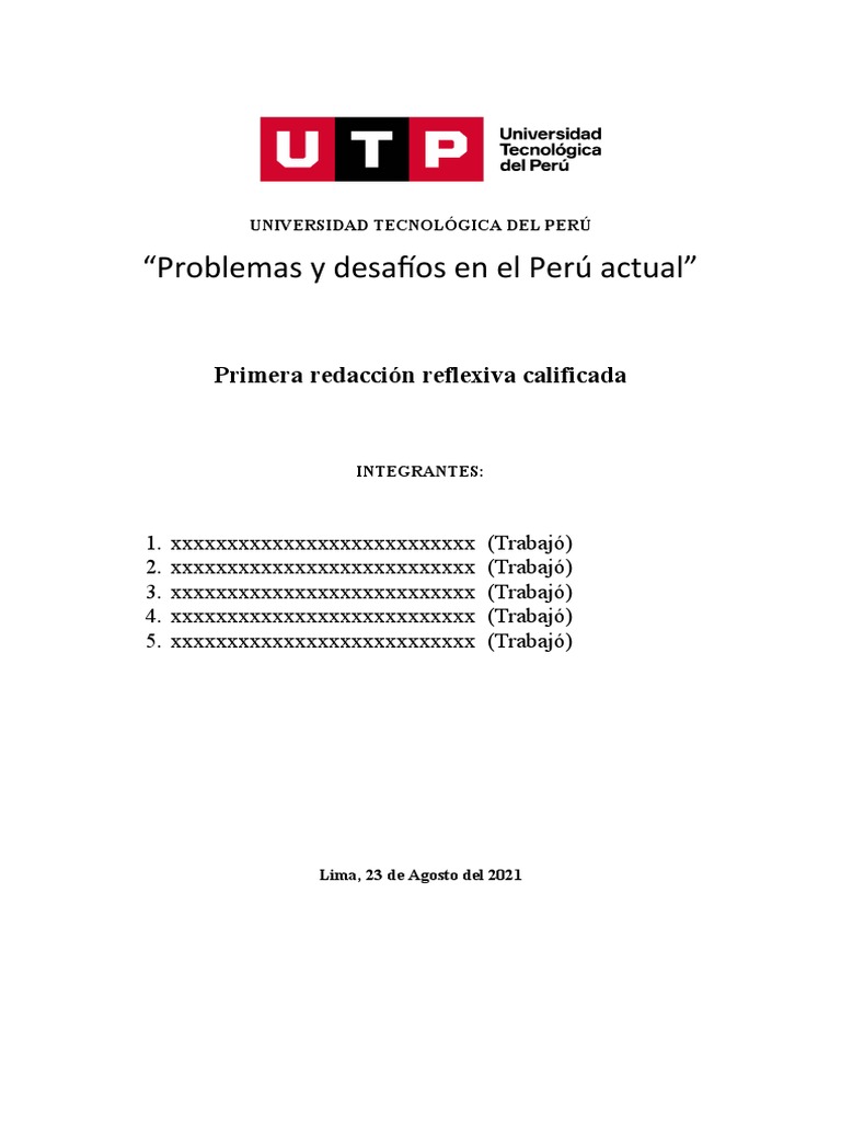 Modelo de Caratula Utp 2021 | PDF