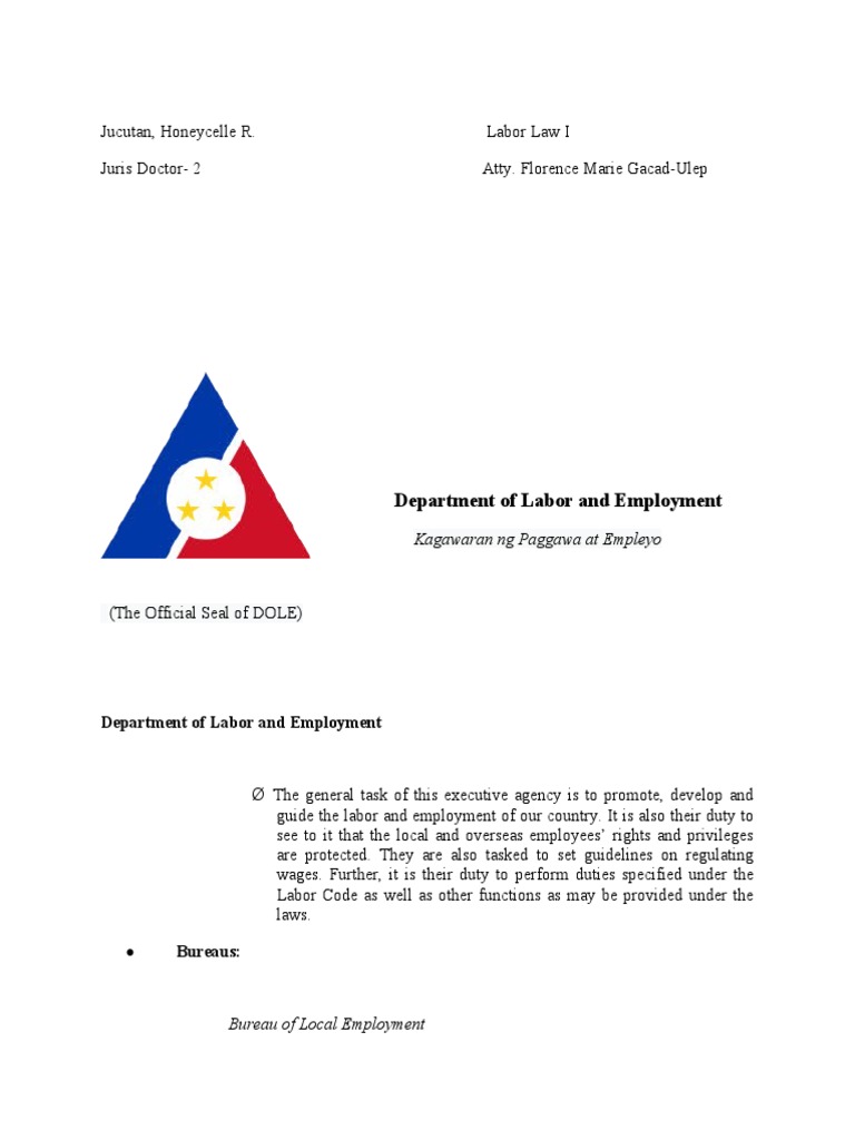 Department of Labor and Employment: Kagawaran NG Paggawa at Empleyo ...