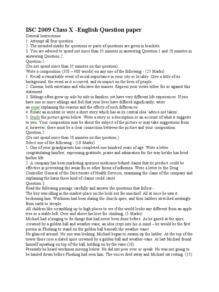 (Www.entrance-exam.net)-ICSE Class 10 Sample Paper 1 | Question