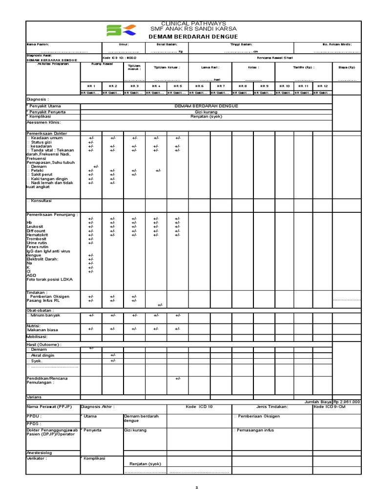 Clinical Pathway Form DBD | PDF