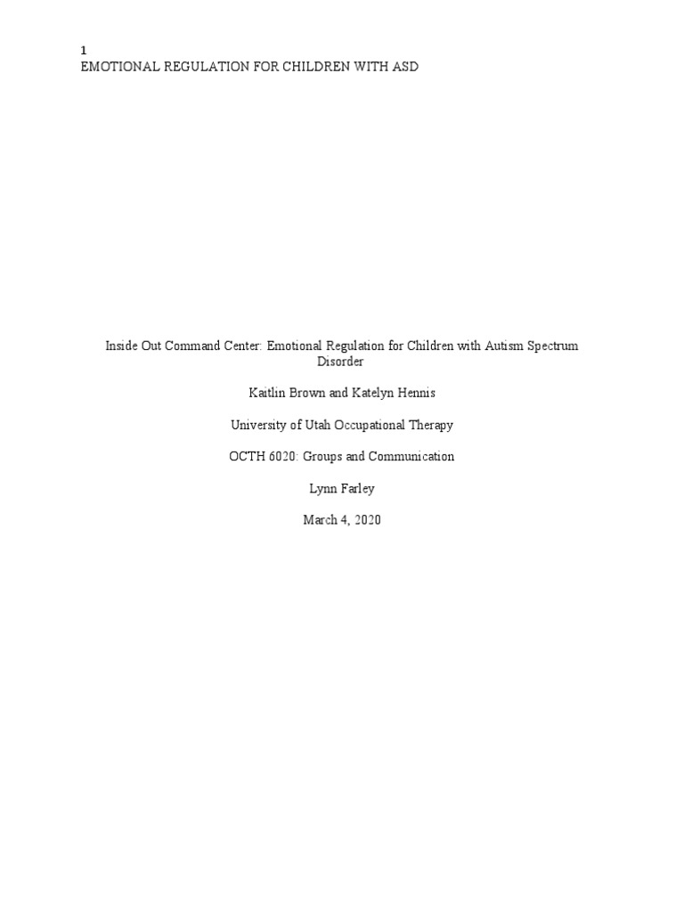 Inside Out Command Center 1 | PDF | Autism Spectrum | Autism