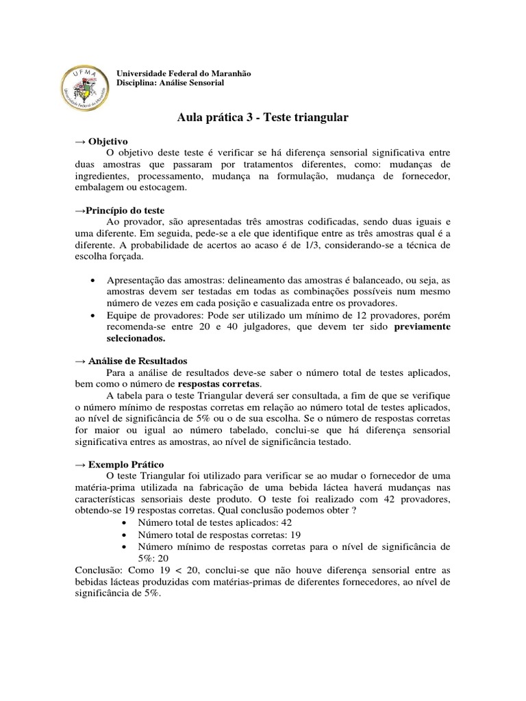 Teste Triangular | PDF