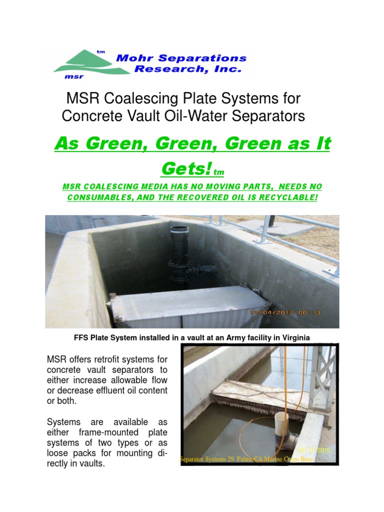 Coalescing Media Underground Vaults-Brochure | PDF | Drop (Liquid ...