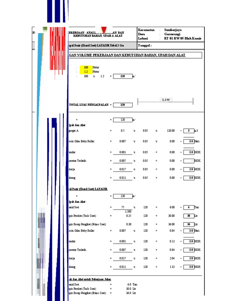 Hotmix Jalan Gang RT 01 RW 05 Blok Kamis 100x1,2 M | PDF