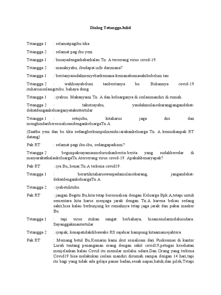 Dialog Tetangga Julid | PDF