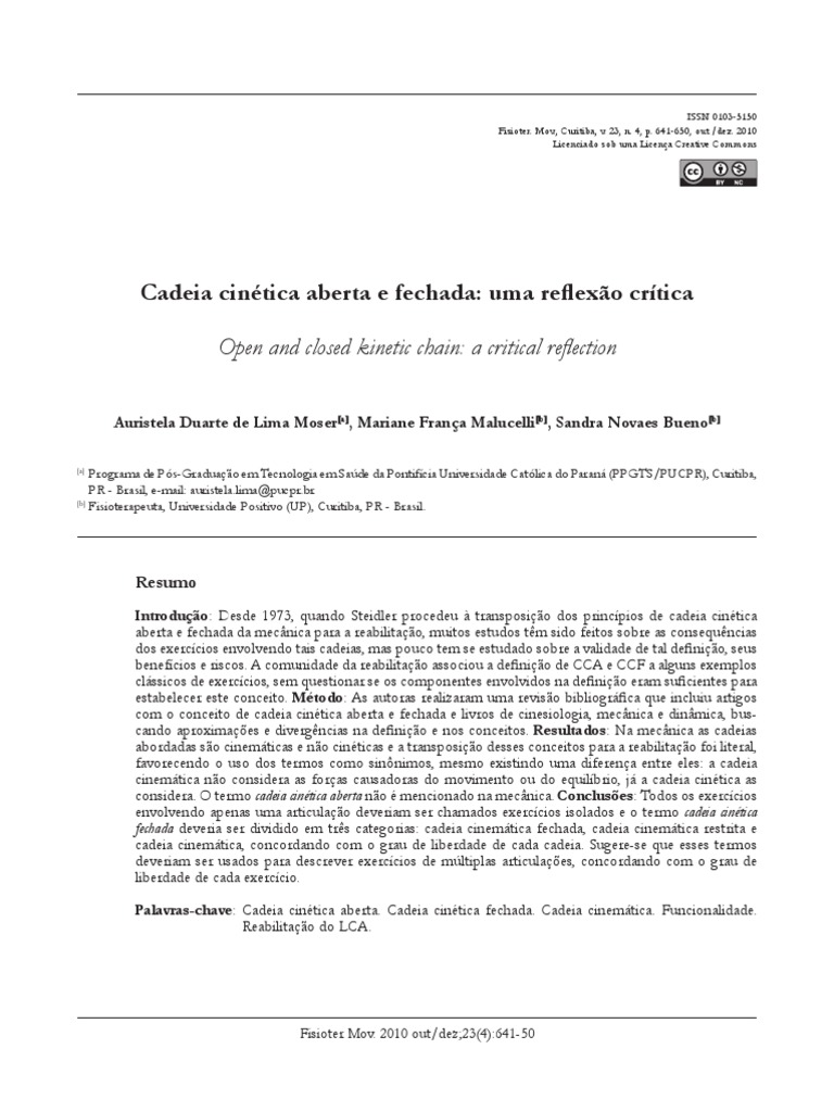 Cadeia Cinetica Aberta e Fechada | PDF | Energia cinética | Força