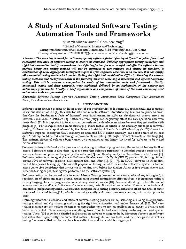 A Study of Automated Software Testing | PDF | Unit Testing | Software ...