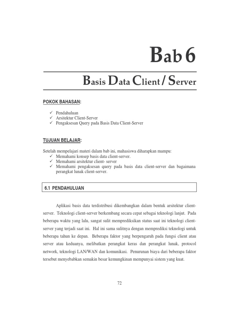 Menerapkan SQL Pada Sistem Basis Data Client-Server | PDF