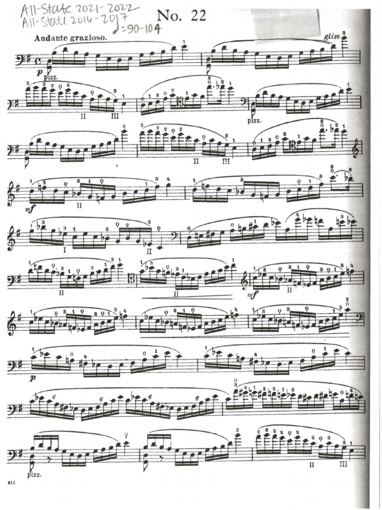 2021-22 TMEA All State Cello Etudes | PDF