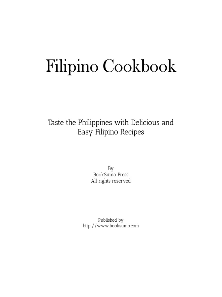 Filipino Cookbook Taste The Philippines With Delicious and Easy ...
