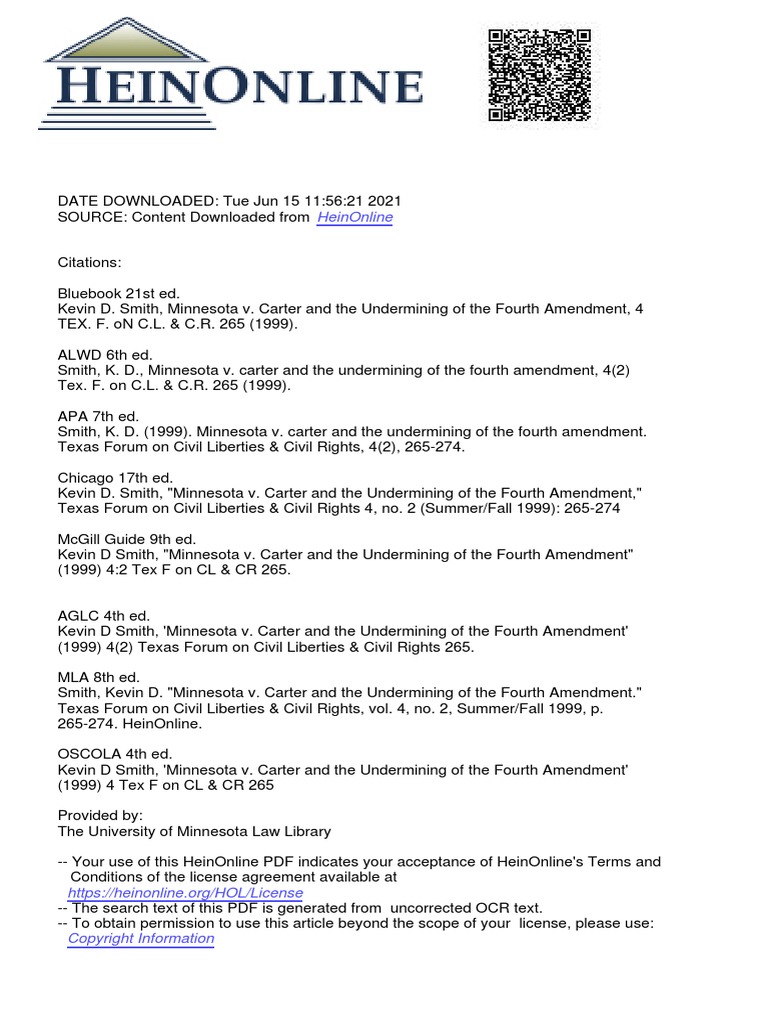 4 Tex Fon CLCR265 | PDF | Fourth Amendment To The United States ...
