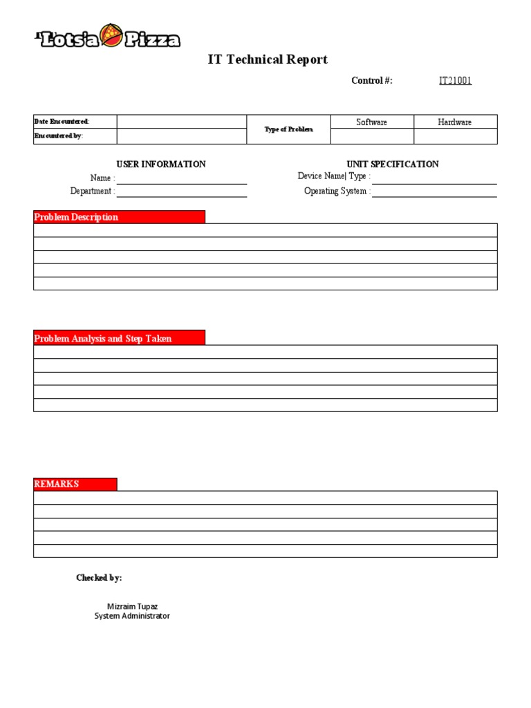 IT Technical Report: Issue Analysis | PDF