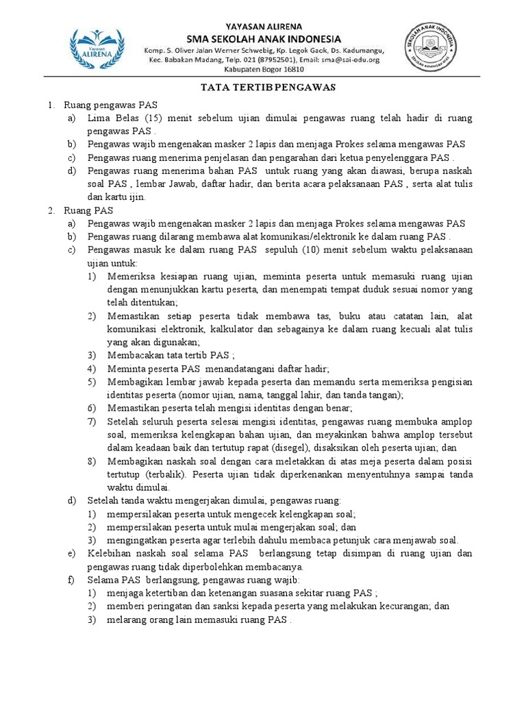Tata Tertib PAS | PDF