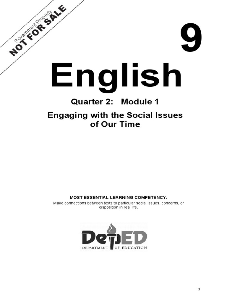 English: Quarter 2: Module 1 Engaging With The Social Issues of Our ...