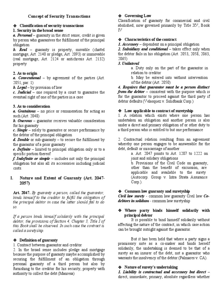 Guaranty And Suretyship Pdf Guarantee Surety
