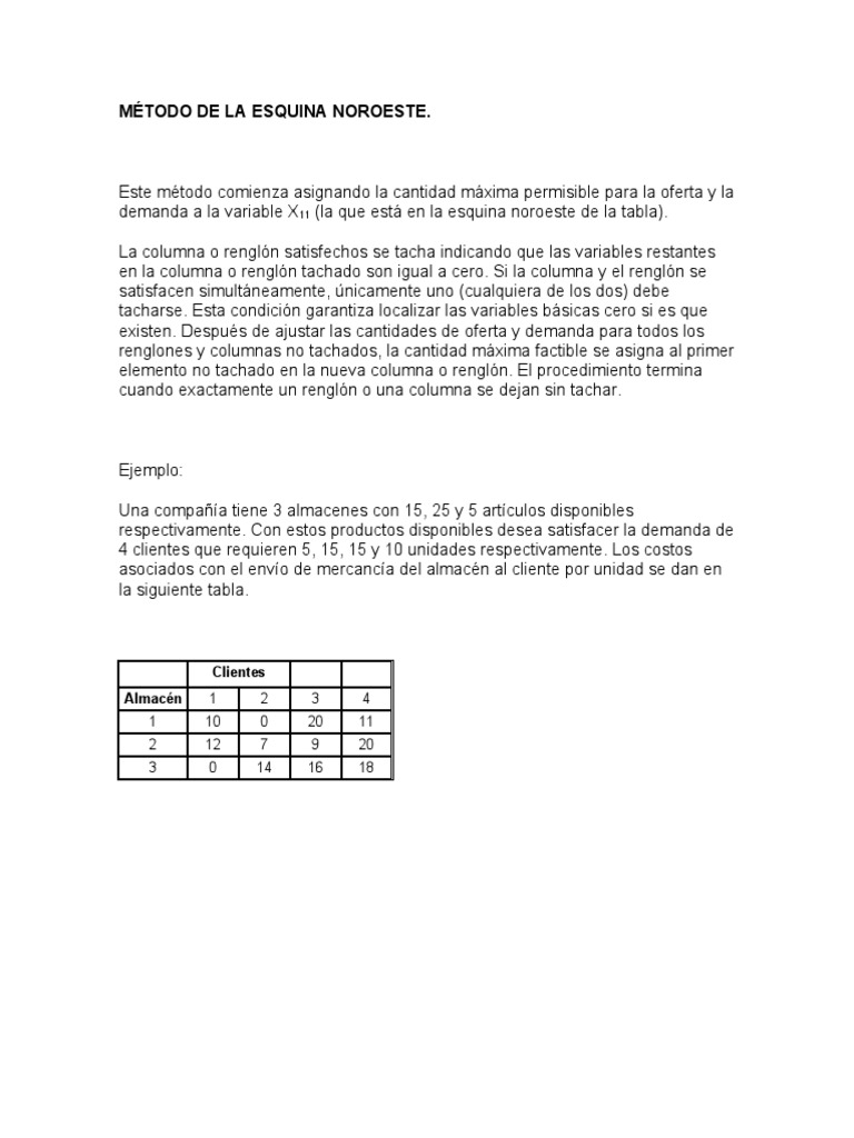 Método de Transporte | PDF | Transporte | Programación lineal