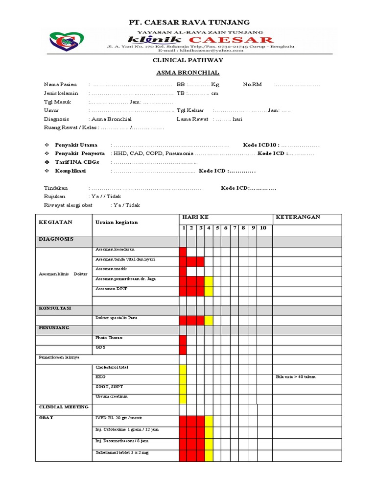 CLINICAL PATHWAY Asma Bronchial | PDF