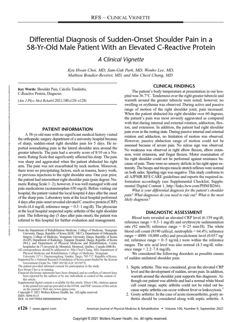 Differential Diagnosis of Sudden Onset Shoulder.14 | PDF | Shoulder ...
