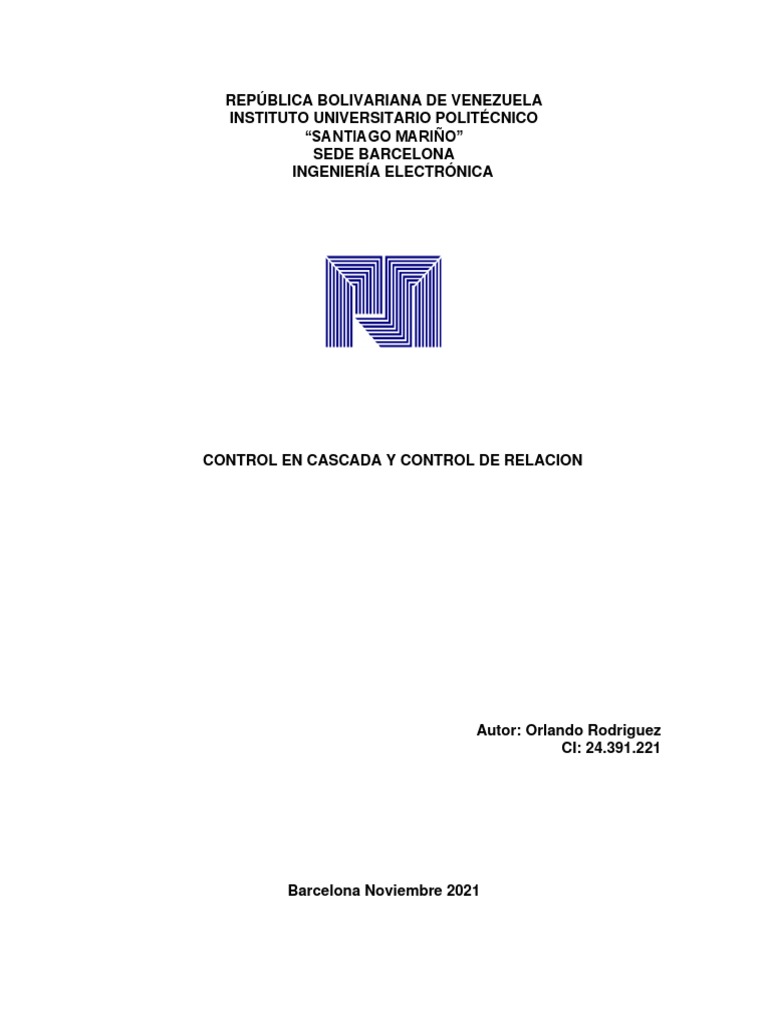 Control en Cascada y de Relación | PDF | Sistema de control | Velocidad
