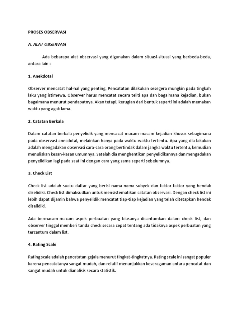 Proses Observasi | PDF