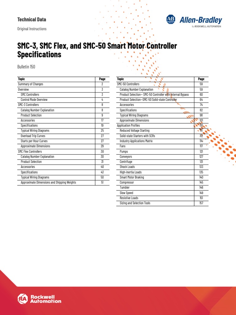 SMC-3, SMC Flex, and SMC-50 Smart Motor Controller Specifications | PDF ...