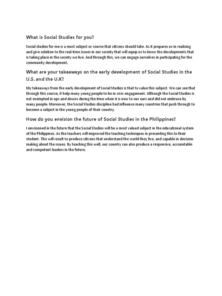 The Importance of Social Studies in Developing Informed and Engaged ...