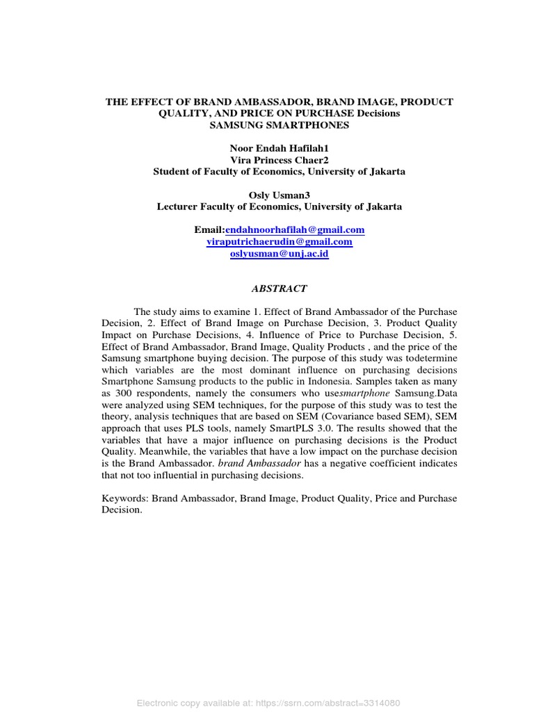 SSRN Id3314080 | PDF | Brand | Structural Equation Modeling